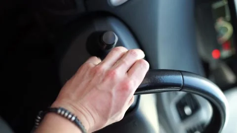turning on the turn signal on a car vert... | Stock Video | Pond5