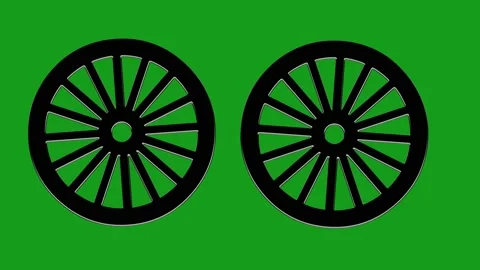 Turning wheels with green screen backgro... | Stock Video | Pond5