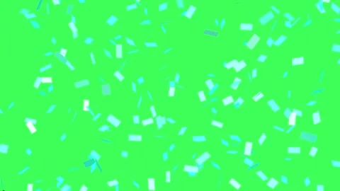Turquoise confetti are falling on the gr... | Stock Video | Pond5