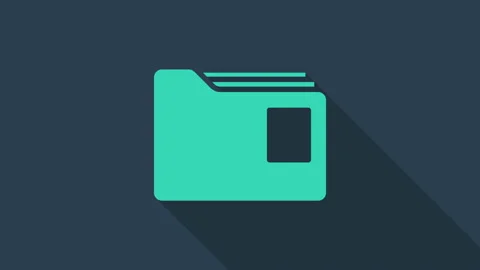 Turquoise Document folder icon isolated ... | Stock Video | Pond5