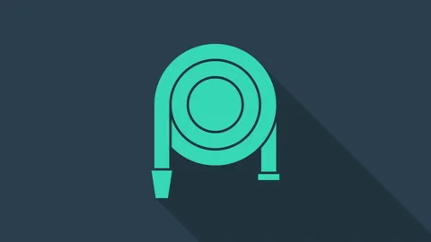 Turquoise Fire hose reel icon isolated o... | Stock Video | Pond5