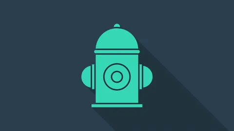 Turquoise Fire hydrant icon isolated on ... | Stock Video | Pond5
