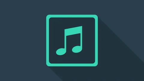Turquoise Music note, tone icon isolated... | Stock Video | Pond5