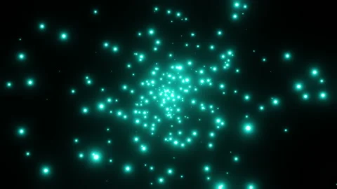 Turquoise particles fly out from the cen... | Stock Video | Pond5