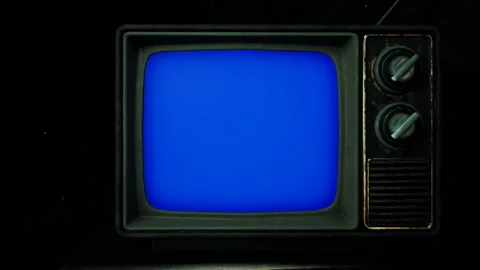 TV with a blue screen. Live apocalypse o... | Stock Video | Pond5