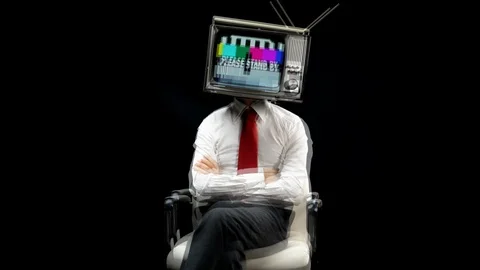 tv head television broadcast man waiting... | Stock Video | Pond5