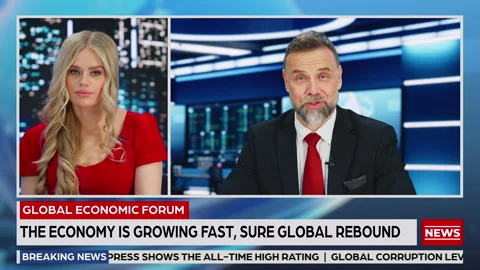 TV News Split Screen Anchors | Stock Video | Pond5