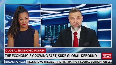 TV News Split Screen Anchors | Stock Video | Pond5