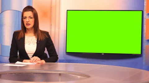TV presenter ,Green Screen background ... | Stock Video | Pond5
