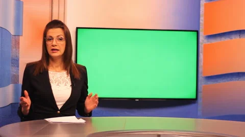 TV presenter happy mood ,Green Screen b... | Stock Video | Pond5