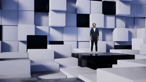 Tv presenter in virtual studio news with... | Stock Video | Pond5