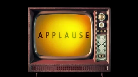TV retro msg Applause yellow sign | Stock Video | Pond5