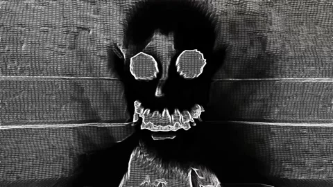 TV Satatic With Spooky Evil Monster Face... | Stock Video | Pond5