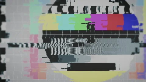 TV screen with test pattern glitch loop ... | Stock Video | Pond5