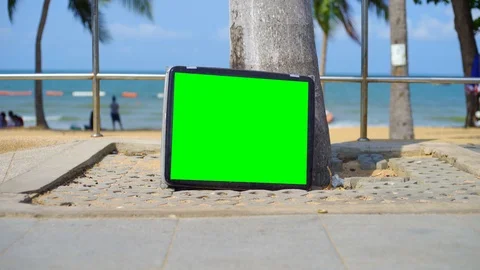TV stands on the beach. Television with ... | Stock Video | Pond5