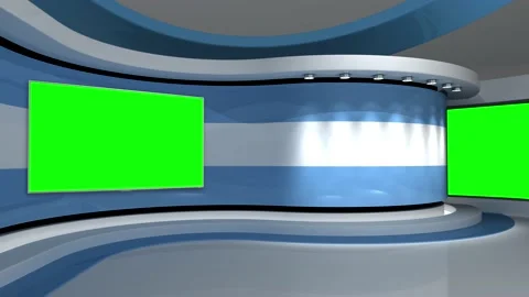 TV studio. Light blue background. Loop a... | Stock Video | Pond5
