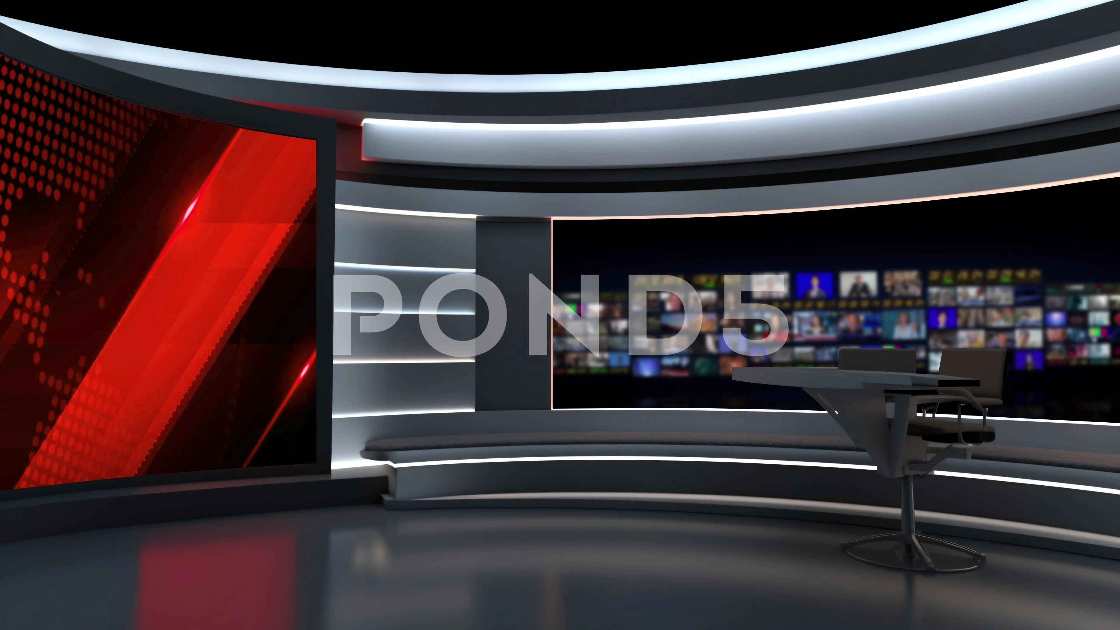 Newsroom Background With Desk