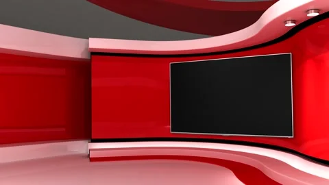 TV studio. Red background. Loop animatio... | Stock Video | Pond5