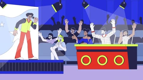TV talent show cartoon animation | Stock Video | Pond5