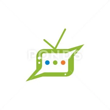 Tv talk show logo icon vector illustration ~ Clip Art #157568747
