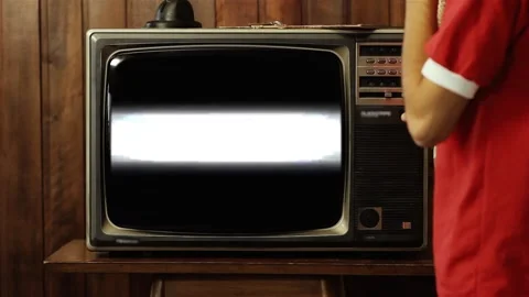 TV Transition, Zoom into Old TV Green Sc... | Stock Video | Pond5