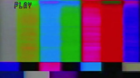 Tv VHS Color Bars playing in VCR Vintage... | Stock Video | Pond5