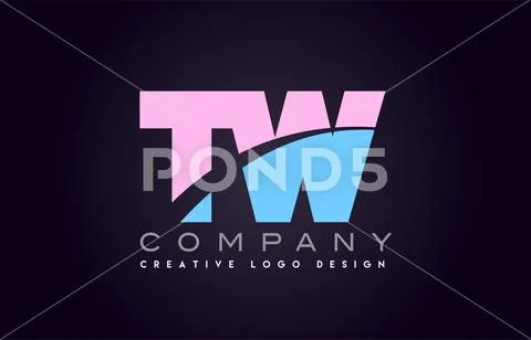 Tw alphabet letter join joined letter logo design Illustration #80379432