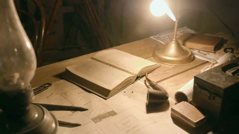 In the twilight, the table of an ancient... | Stock Video | Pond5