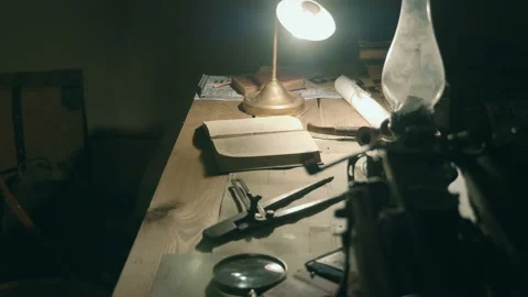 In the twilight, the table of an ancient... | Stock Video | Pond5