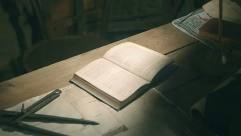 In the twilight, the table of an ancient... | Stock Video | Pond5