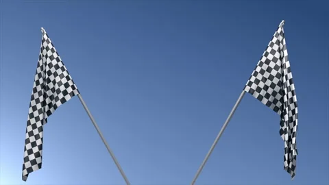 Twin Checker Flag Waving 01 | Stock Video | Pond5