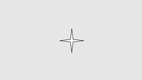 Twinkle star bw outline 2D object animat... | Stock Video | Pond5