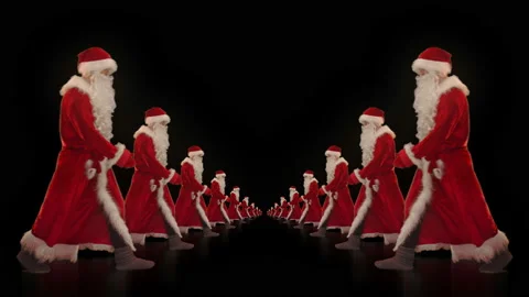 Twins of Santa Claus opposite walking is... | Stock Video | Pond5