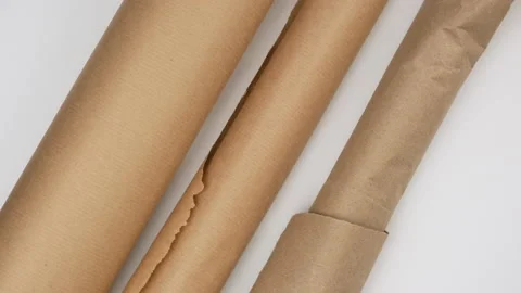 twisted roll of brown parchment paper on... | Stock Video | Pond5