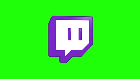 Twitch 3d logo, green screen background | Stock Video | Pond5