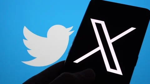 Twitter and X platform logos seen on scr... | Stock Video | Pond5