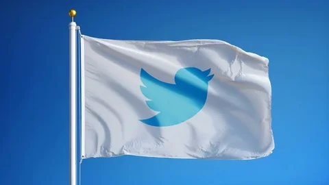 Twitter company flag in slow motion, edi... | Stock Video | Pond5