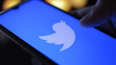 twitter logo icon on a phone in a night ... | Stock Video | Pond5