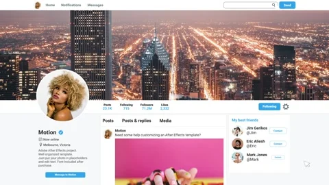 Twitter Profile Intro ~ After Effects Template #161071311