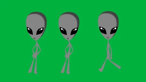 Two animated aliens dancing on green scr... | Stock Video | Pond5