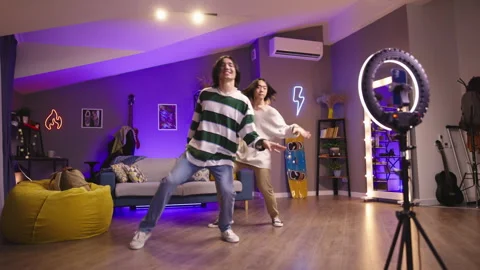 Two Asian Gen Z friends, K-pop dancers, ... | Stock Video | Pond5