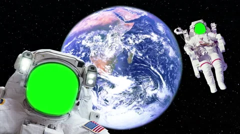 Two Astronaut Spacewalk Green Screen Fac... | Stock Video | Pond5