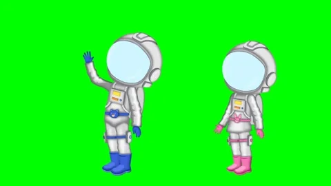 Two astronauts exploring space, walking ... | Stock Video | Pond5