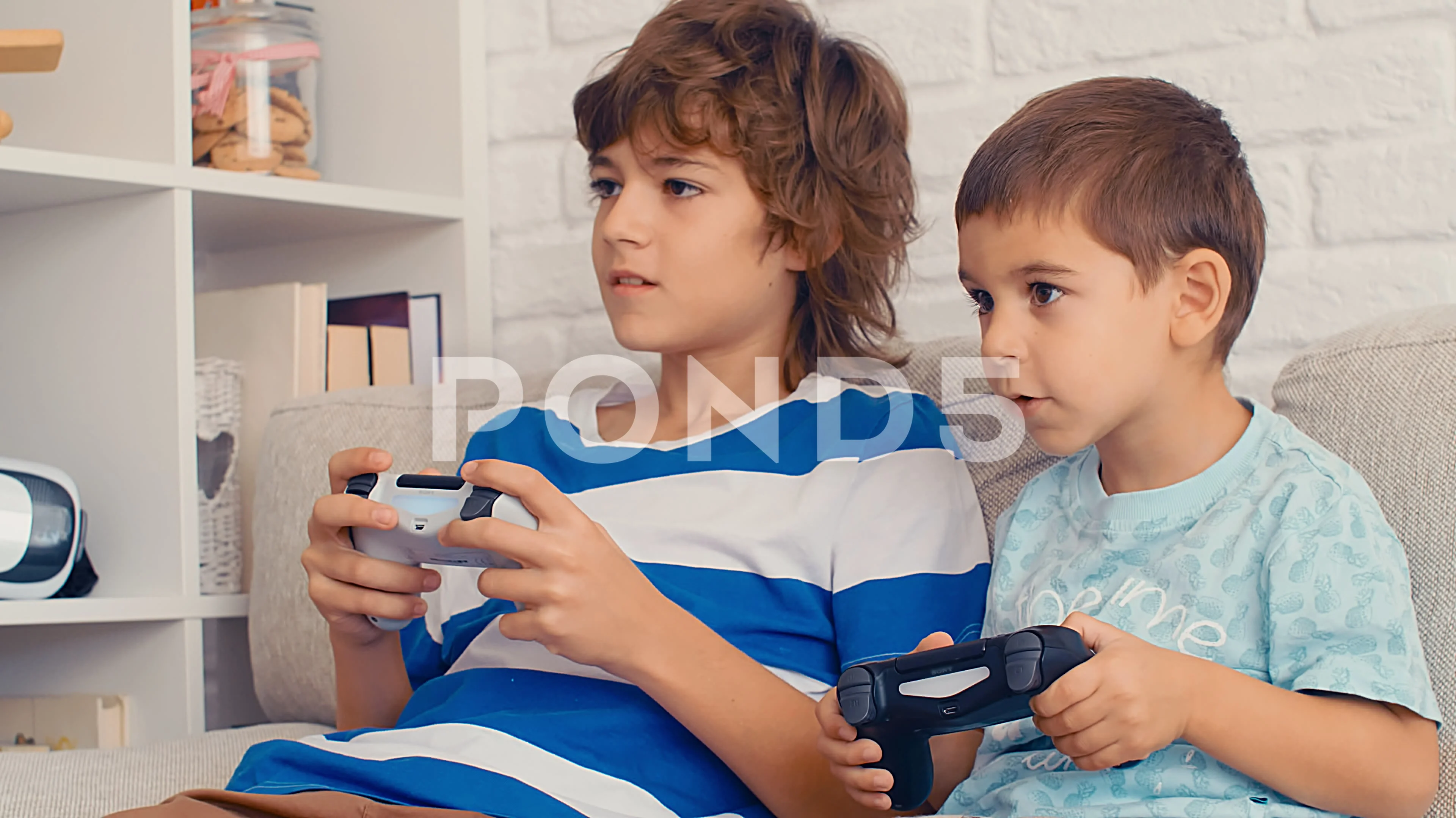 Two Boys Playing Video Games