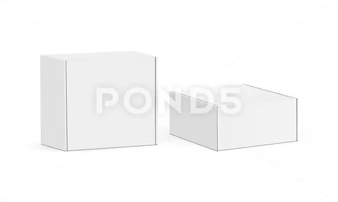Two Cardboard Packaging Boxes, Side View ~ Clip Art #247022231