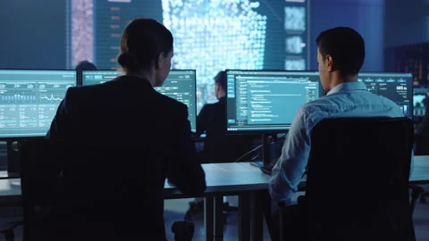 Two Computer Data Science Engineers Work... | Stock Video | Pond5