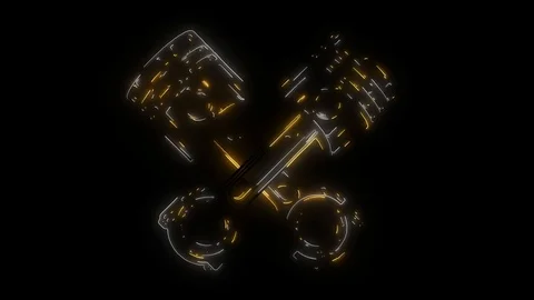 Two crossed Pistons digital animation | Stock Video | Pond5