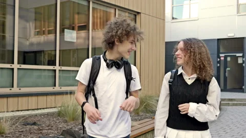 Two cute high school students, a boy and... | Stock Video | Pond5