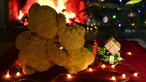 two cute teddy bears hugging each other ... | Stock Video | Pond5