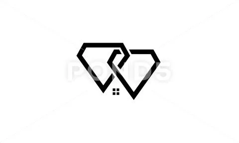 Two Diamond Logo Rustic Distressed Square Logo, Modern Premade Logo,